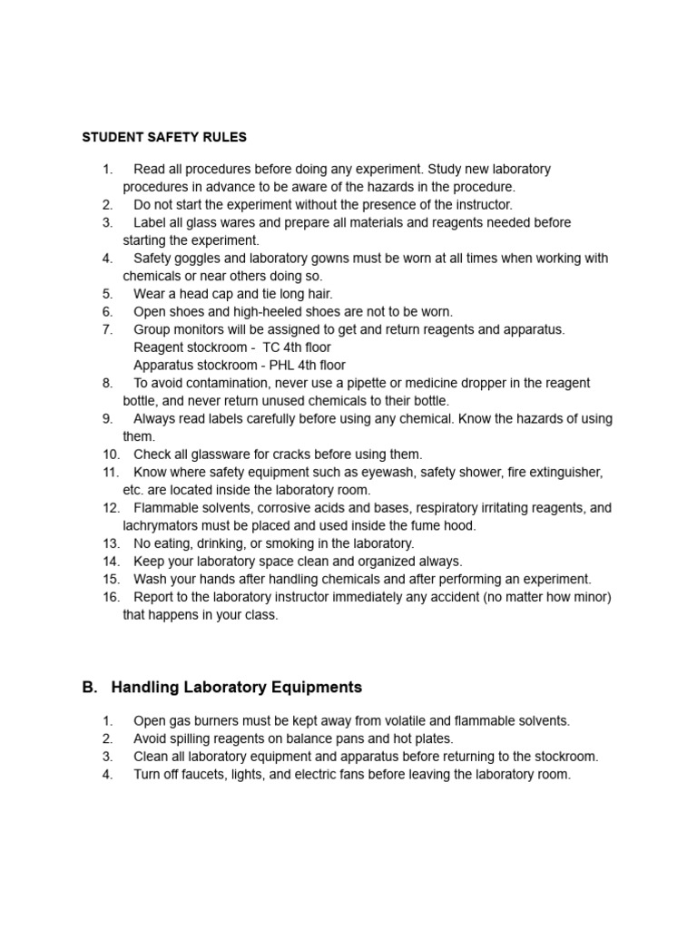 Glassware Safety Rules in Labs | PDF