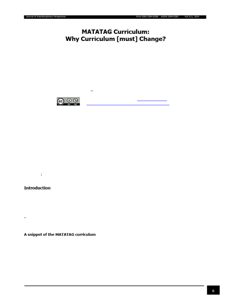 MATATAG Curriculum Why Curriculum Must Change | PDF | Curriculum ...