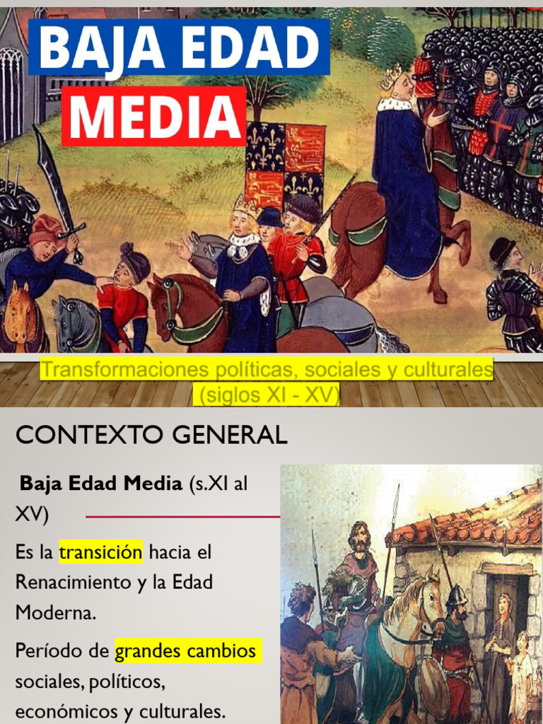 Transformaciones en la Baja Edad Media | PDF | Edades medias | Período ...