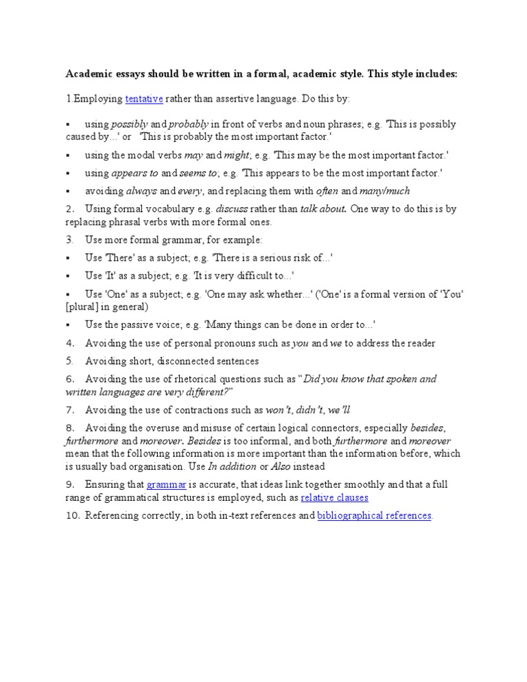 Academic Writing Style Guide | PDF