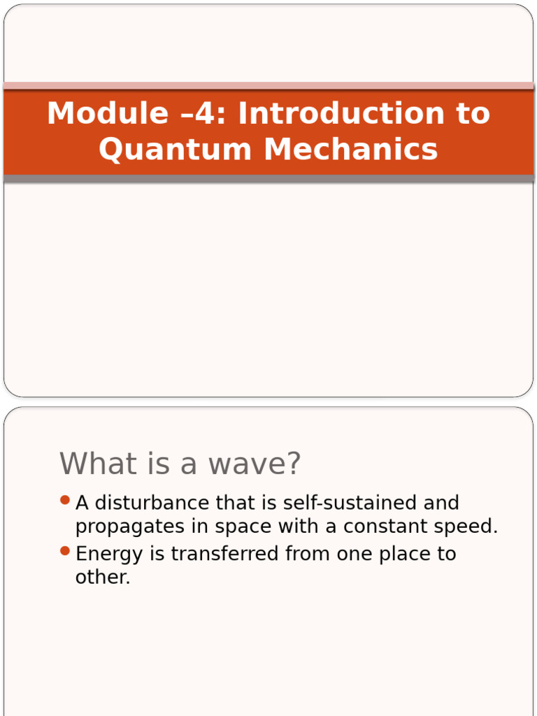 Quantum Mechanics: Wave Types Explained | PDF | Waves | Wavelength