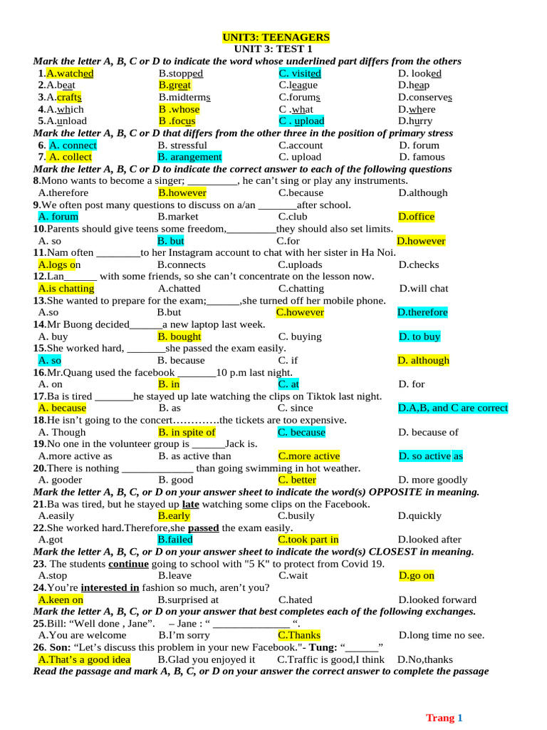 Unit 3 HW 31-7 CH A | PDF