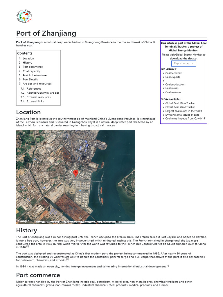 Zhanjiang Port: Coal Handling Overview | PDF | Port | Coal