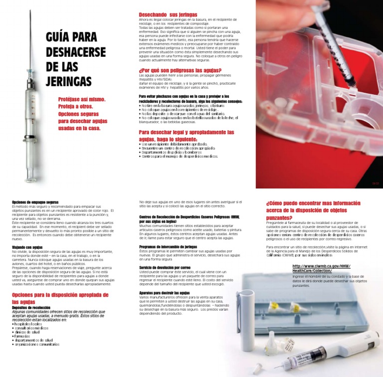 Guía para desechar jeringas usadas | PDF | Residuos | Salud y bienestar