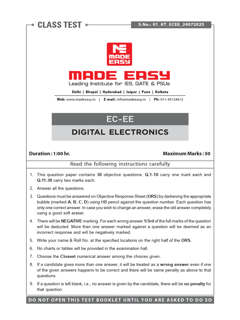 01 KT - EC-EE - Digital - 24-07-2025 | PDF | Digital Technology | Electrical Engineering