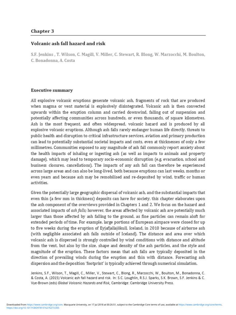 Volcanic Ash Fall Hazard Assessment | PDF | Volcanic Ash | Volcano