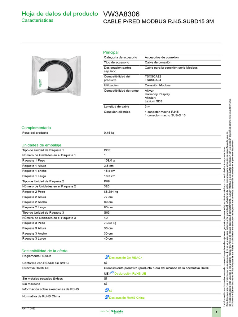 Cable Conexion Modbus Rj45 - Datasheet | PDF