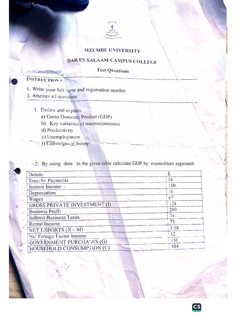 Eco 121 Test 1 | PDF