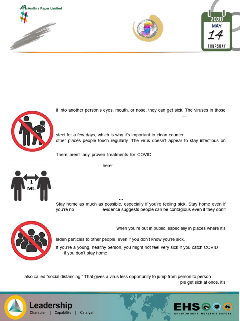766 - Safety Minute 14 05 2020 - Covid-19 - Need To Know | PDF ...