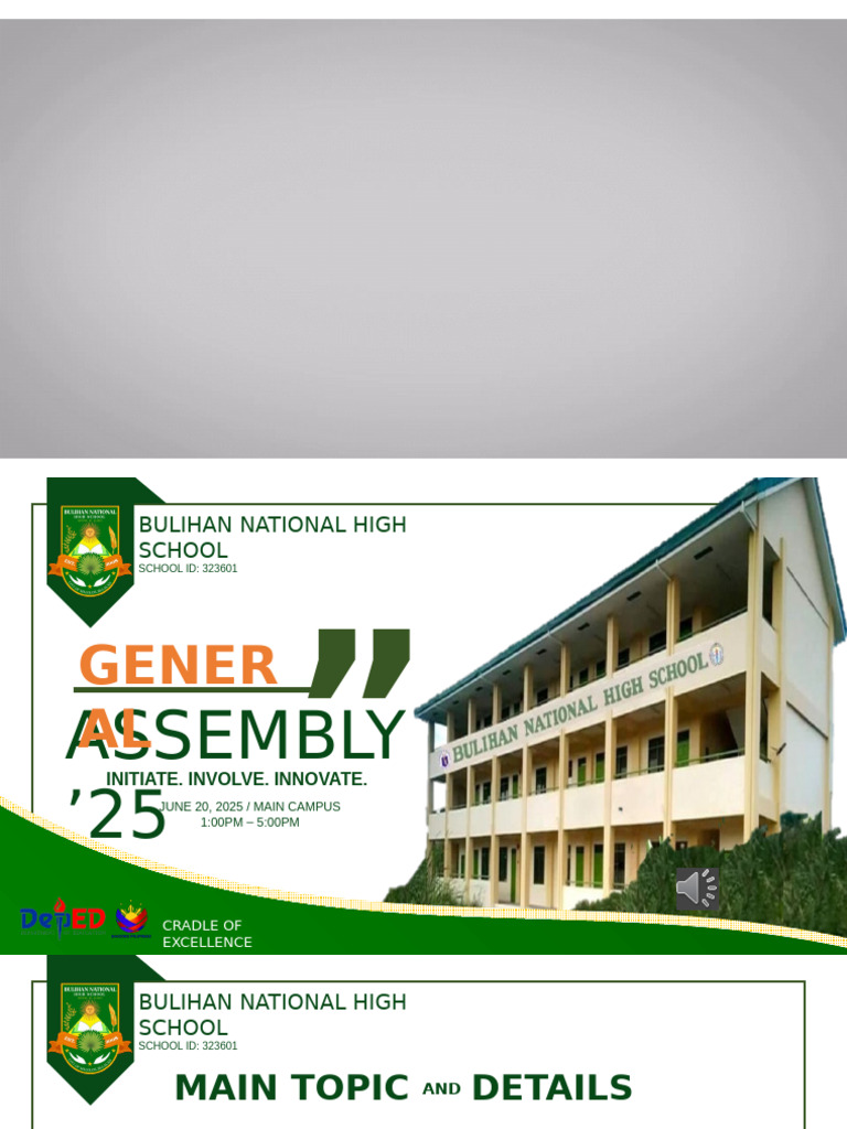 Bulihan National High School Assembly 2025 | PDF | Human Communication ...