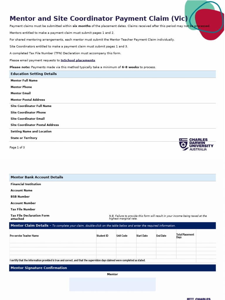 wil-payment-claim-form-vic (1) | PDF | Taxes | Payments