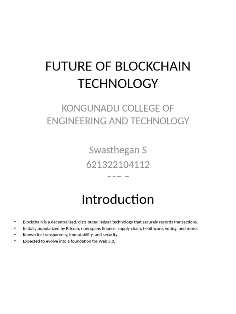 Future of Blockchain Technology | PDF | Bitcoin | Computing