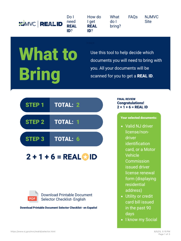 Real Id NJ Is Coming May 3, 2023 - NJMVC Real Id | PDF | Department Of ...