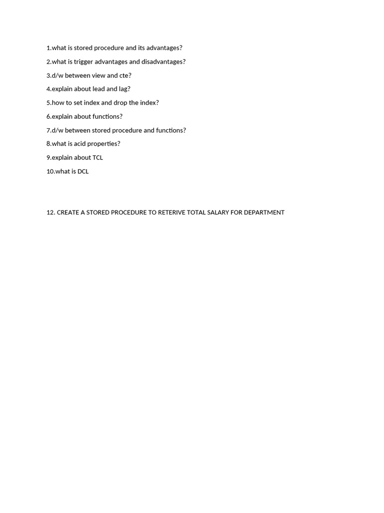 SQL Task Questions | PDF