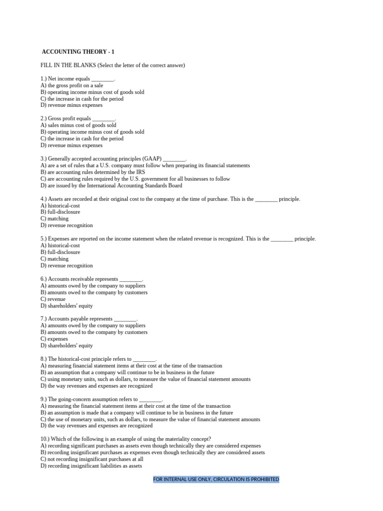 Accounting Theories for Income Reporting | PDF | Balance Sheet ...