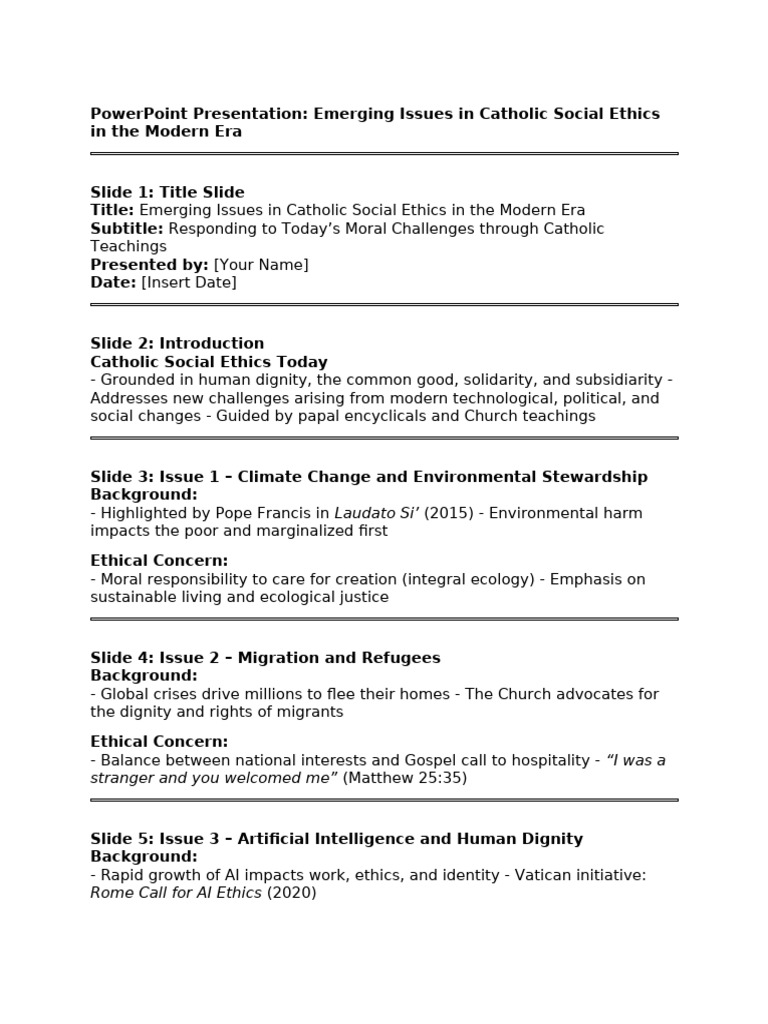 Catholic Ethics Issues | PDF | Catholic Church