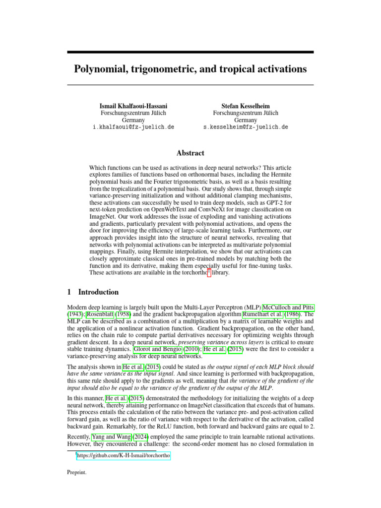 Activations in Deep Learning: Polynomials & Trigonometry | PDF | Deep ...