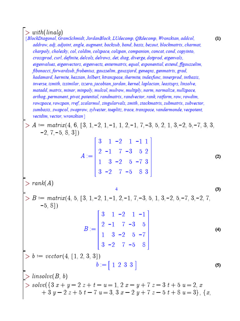 Linear Algebra Matrix Operations Guide | PDF | Eigenvalues And ...