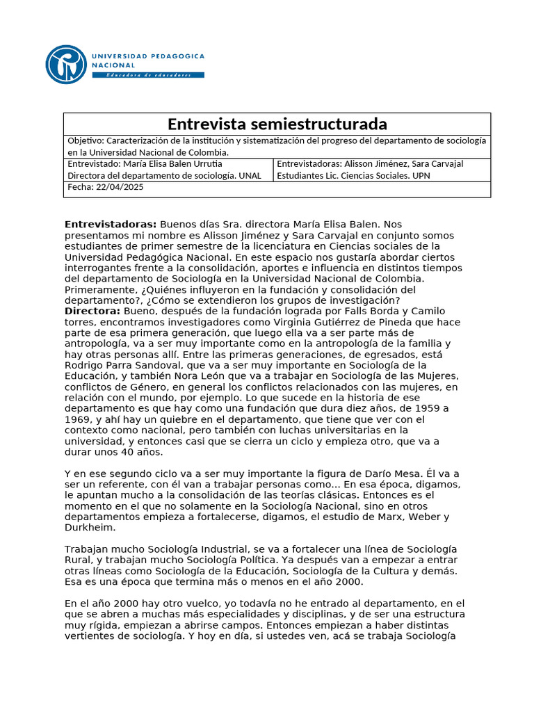 Progreso del Departamento de Sociología UNAL | PDF | Sociología ...
