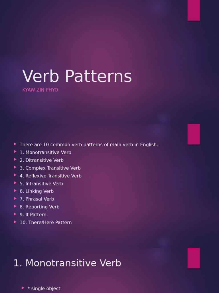 Verb Patterns PP | PDF