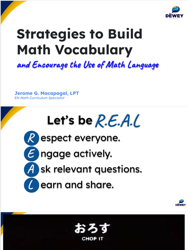 4 - Strategies To Build Math Vocabulary and Encourage The Use of Math ...
