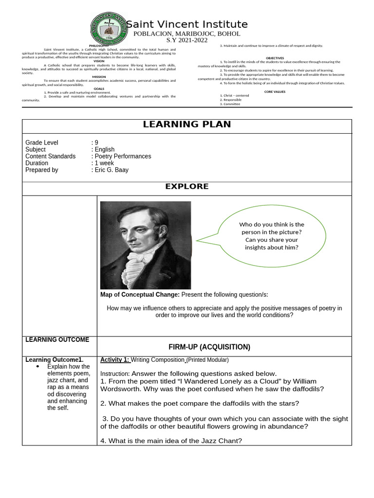 Lesson 3 Poetry Performances Q1 | PDF | Poetry | Learning