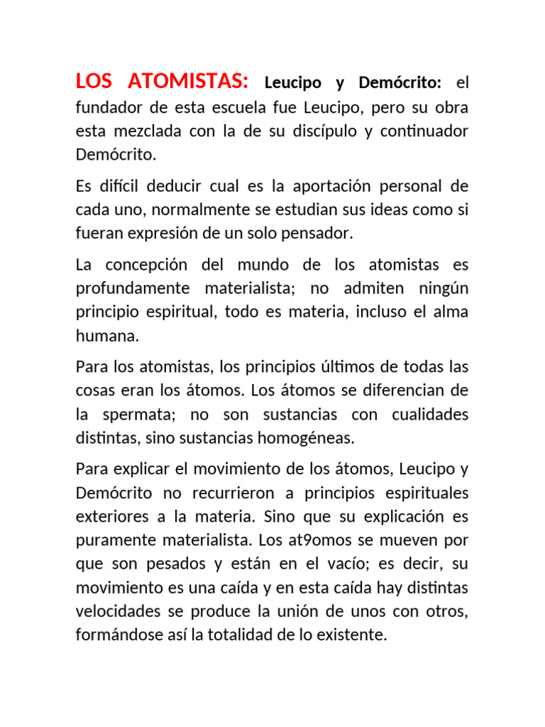 Los Atomistas | PDF