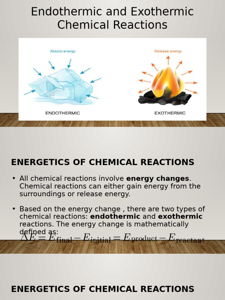 Endothermic and Exothermic Chemical Reactions | PDF | Chemical ...