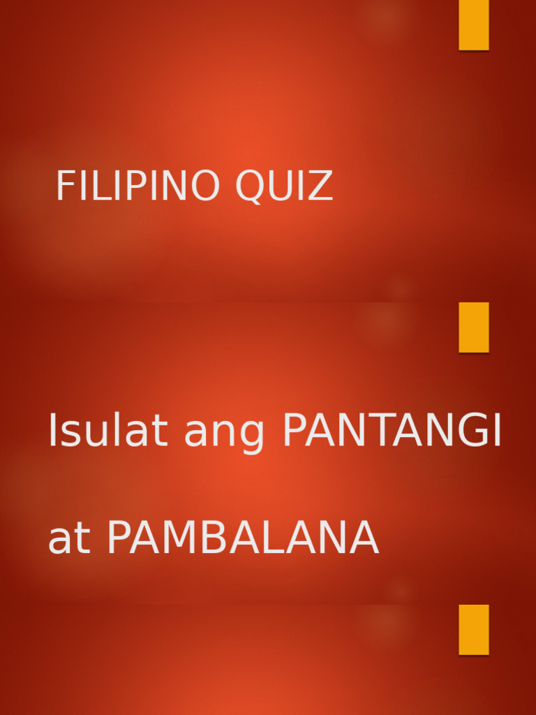 Filipino Quiz | PDF