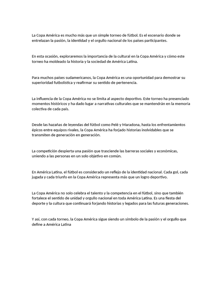 Cultura Copa América 2024 | PDF