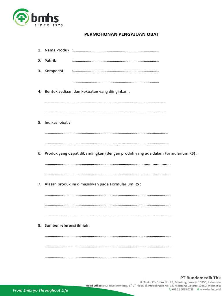 Form Pengajuan Obat (Rev) | PDF