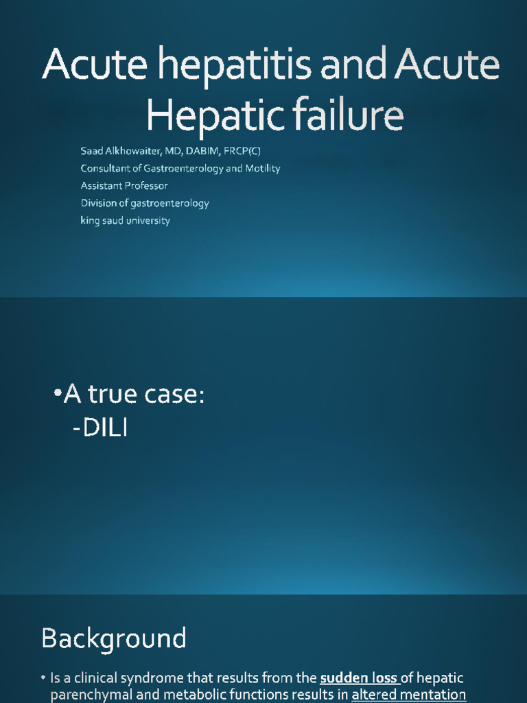 9) Approach To Management of Acute Hepatitis Acute Hepatocellular ...