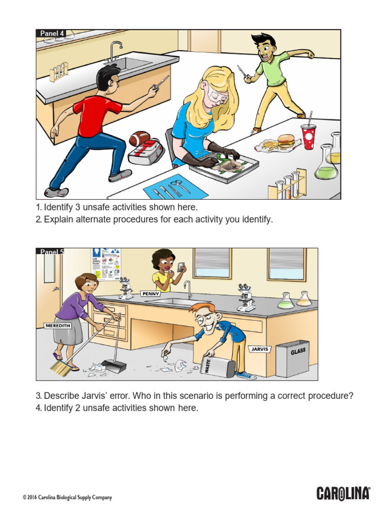 Lab Safety Scenarios and Errors | PDF