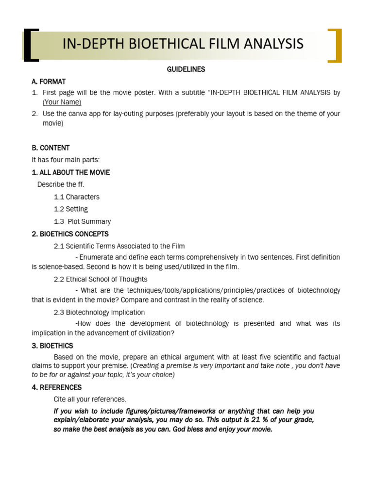 Film Analysis Guidelines | PDF