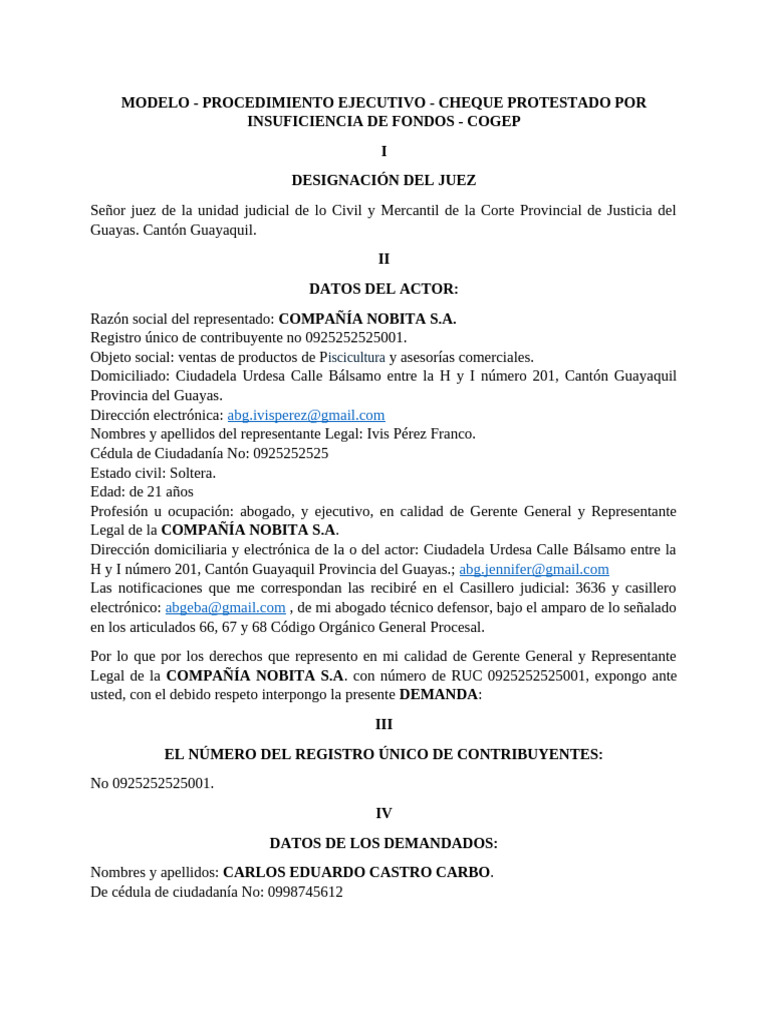 Demanda Cheque - Pagare - Letra de Cambio Der. Mercantil Ivis Perez 28 ...