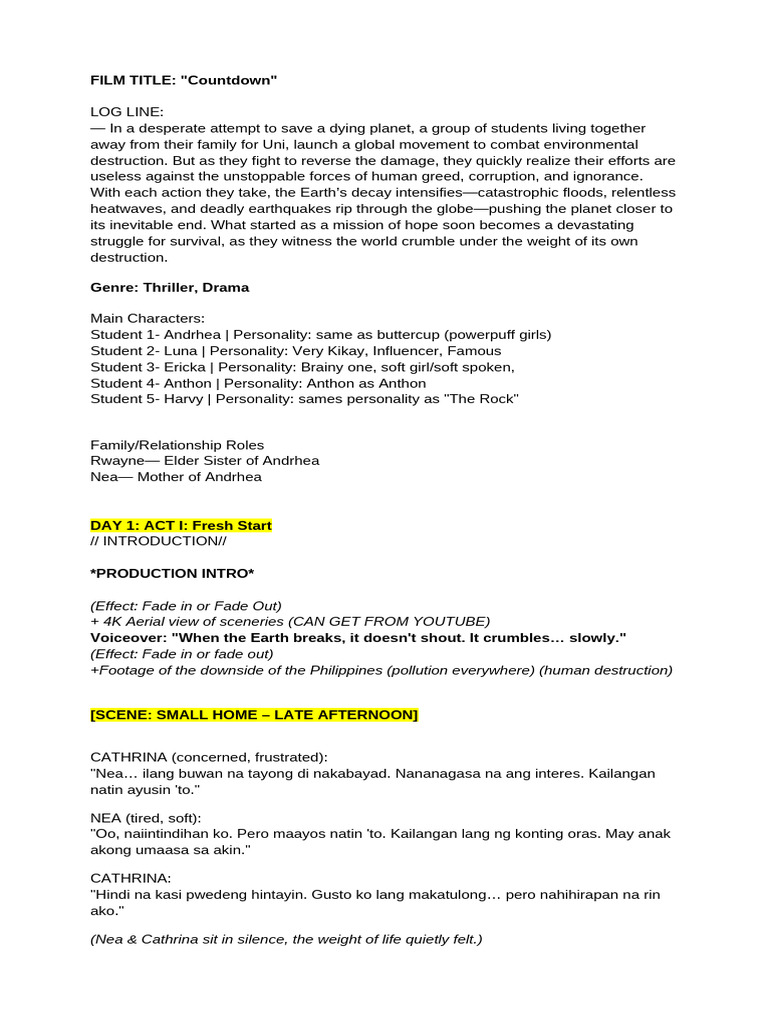 STS Film Script Revised | PDF | Earth Sciences