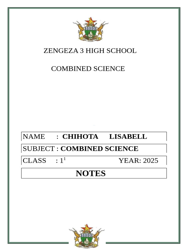 Notes Cover Page C0mplete | PDF