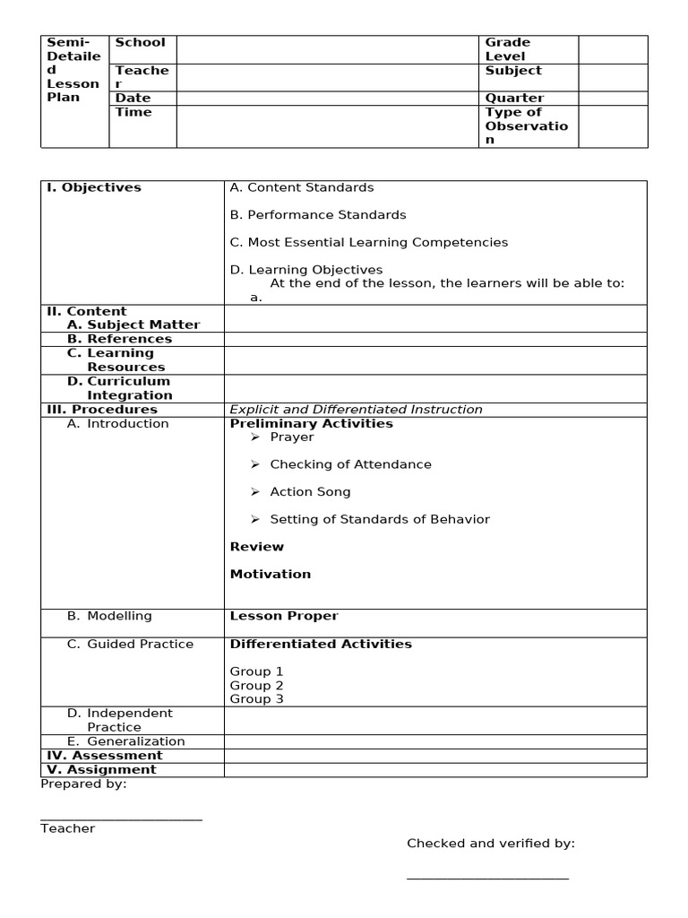 Explicit Teaching Lesson Plan | PDF