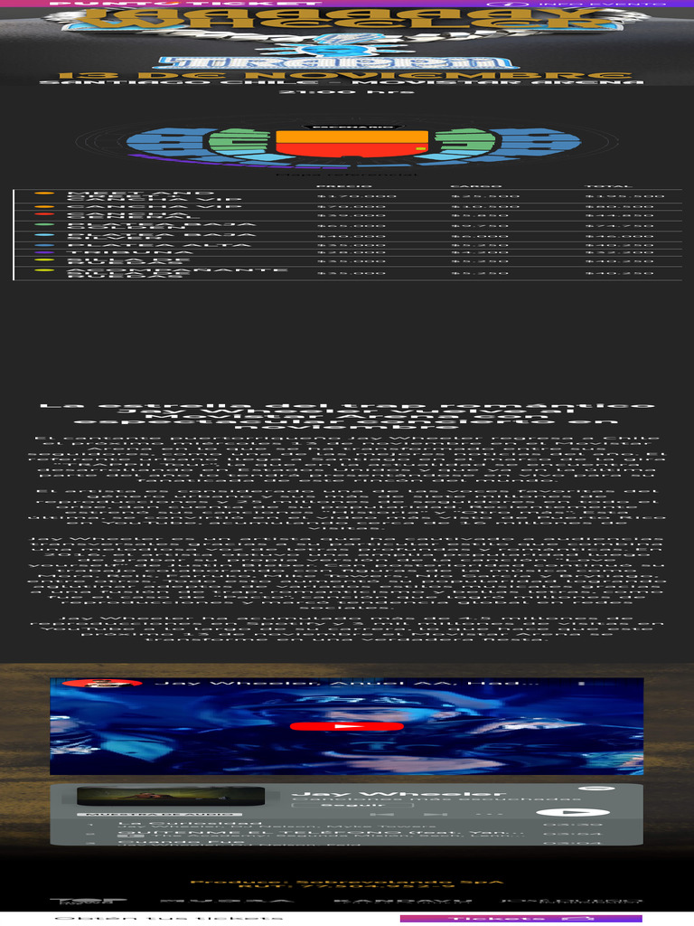 Jay Wheeler en Chile TRAPPii Tour 13 de Noviembre en Movistar Arena Compra Tus Entradas en Punto ...