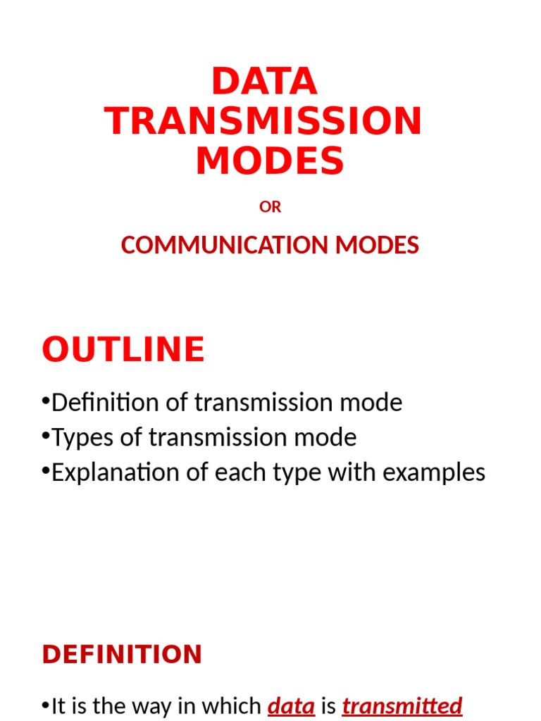 Data Transmission Modes Explained | PDF