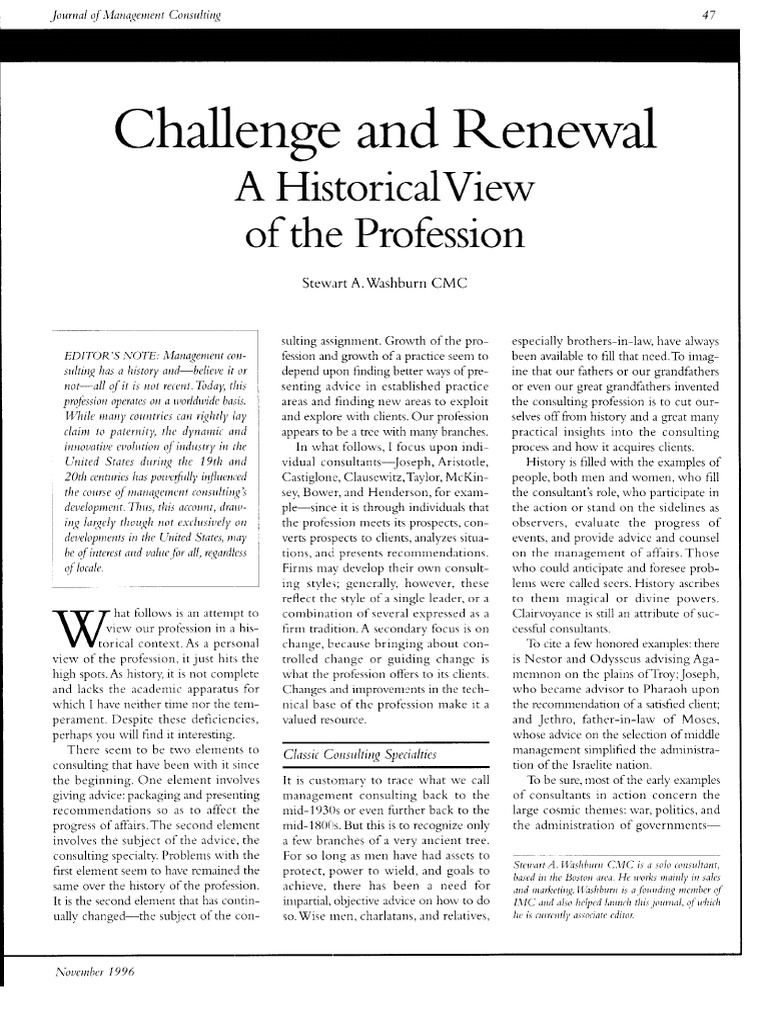 R2-Challenge and Renewal A Historic View of The Professiona | PDF