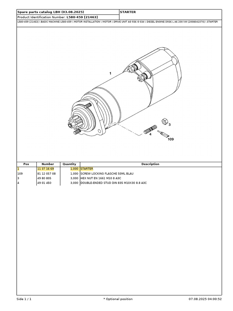 LBH Spare Parts Catalog 2025 | PDF