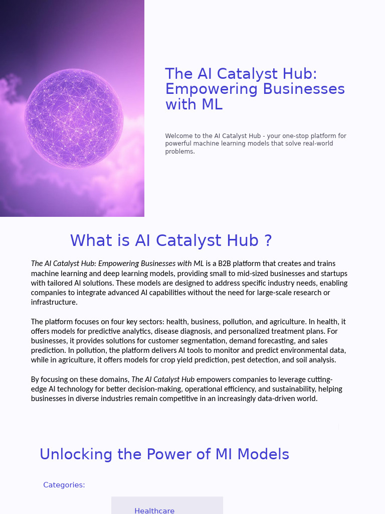Ai Catalyst Hub Presentation | PDF | Artificial Intelligence | Intelligence (AI) & Semantics