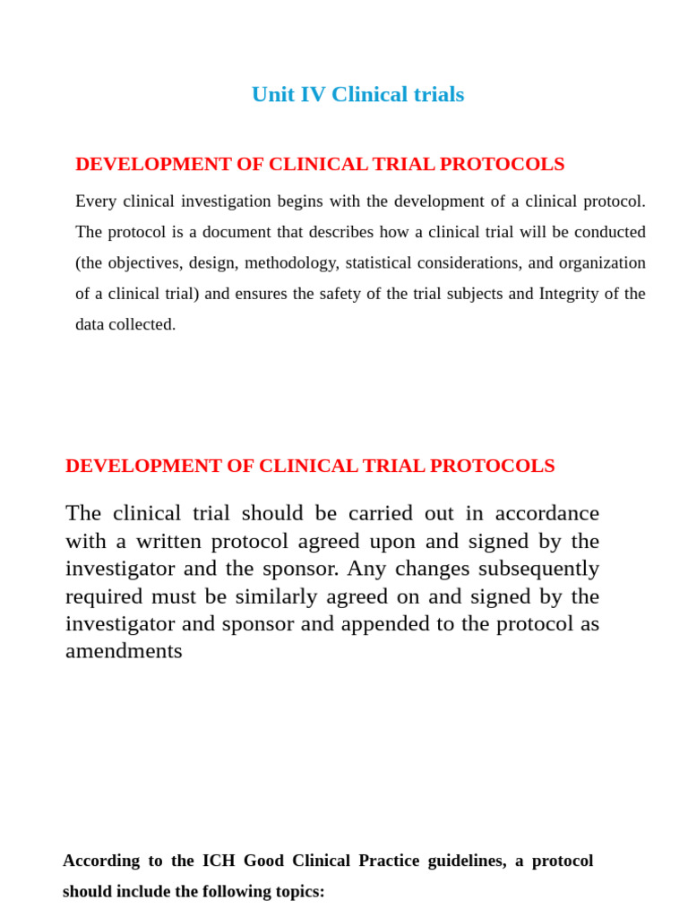 UNIT IV-Clinical Trials | PDF | Institutional Review Board | Clinical Trial