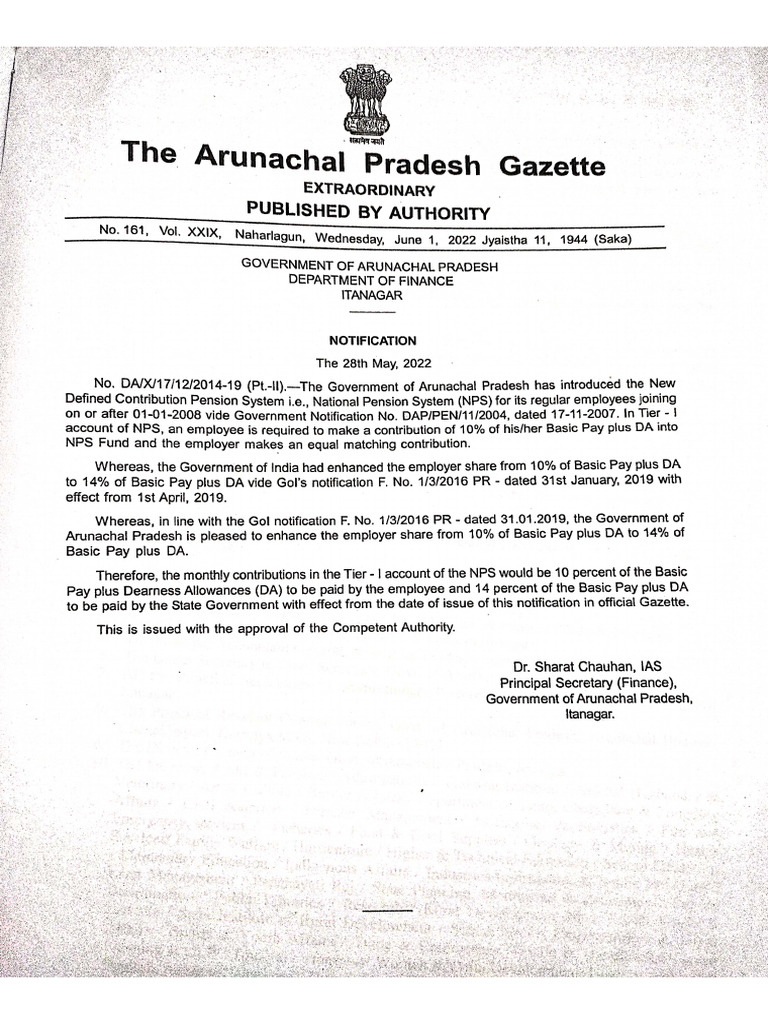 Arunachal-CPS Notification | PDF
