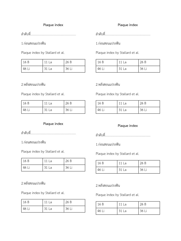 Plaque Index | PDF