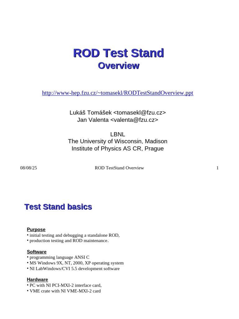 ROD Test Stand Overview | PDF | Thread (Computing) | Field Programmable ...