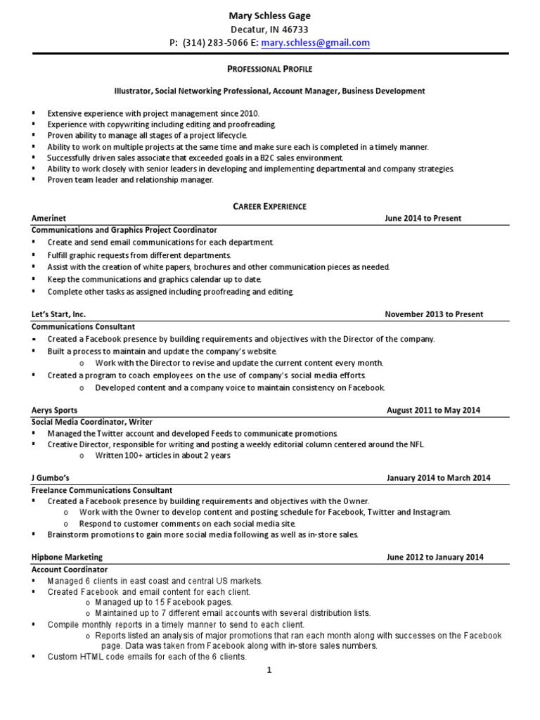 Mary's Resume | PDF | Facebook | Websites