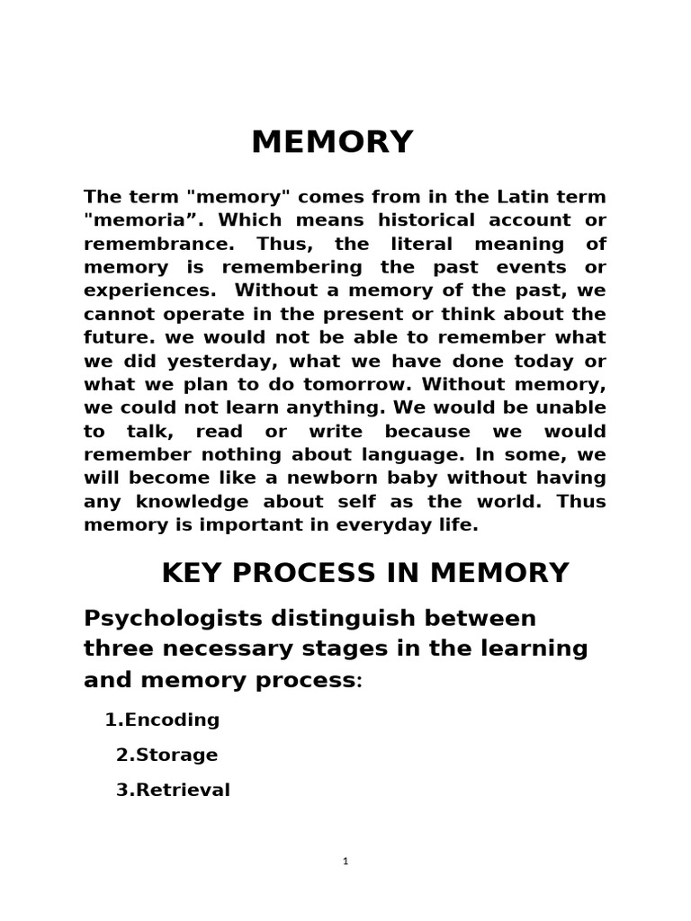 Soumya 2 | PDF | Memory | Long Term Memory