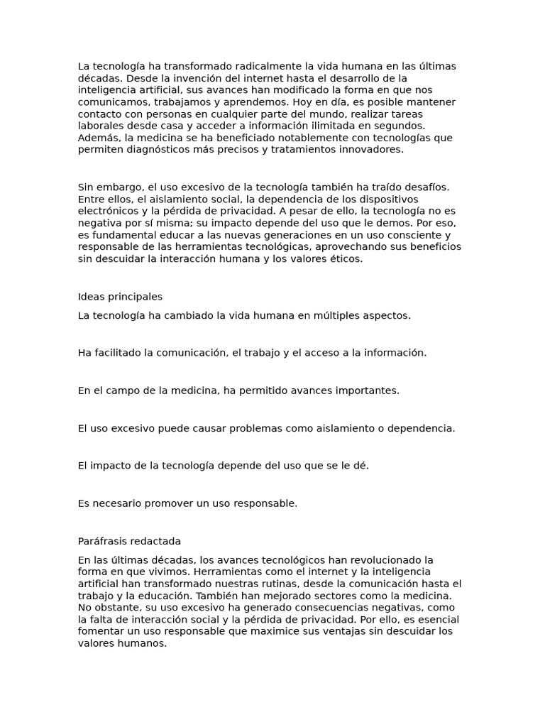 La Tecnología Ha Transformado Radicalmente La Vida Humana en Las ...